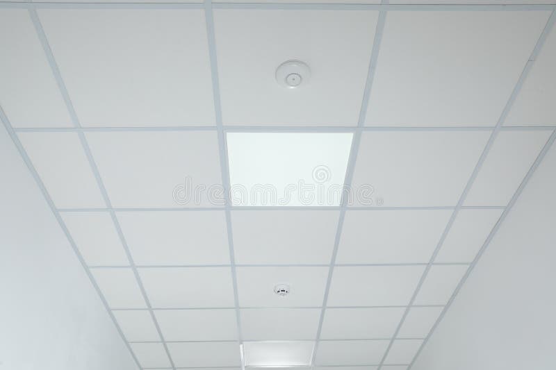 White Ceiling with Modern Lighting in Room, Low Angle View Stock Image ...