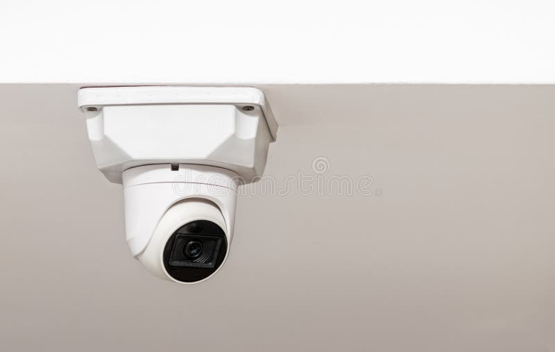 White Ceiling Mounted Security Camera with Night Vision Stock Image ...
