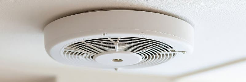 White Ceiling-Mounted Ventilation Fan with a Metal Grill for Improved ...