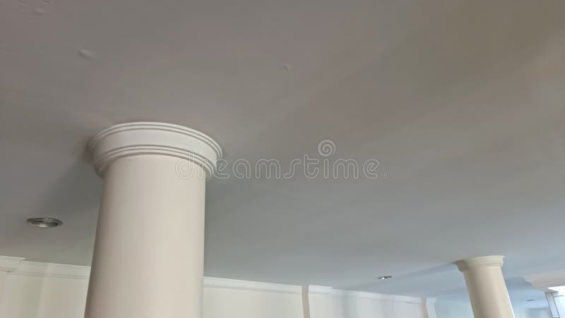 A White Ceiling with a White Pillar in the Middle Stock Image - Image ...