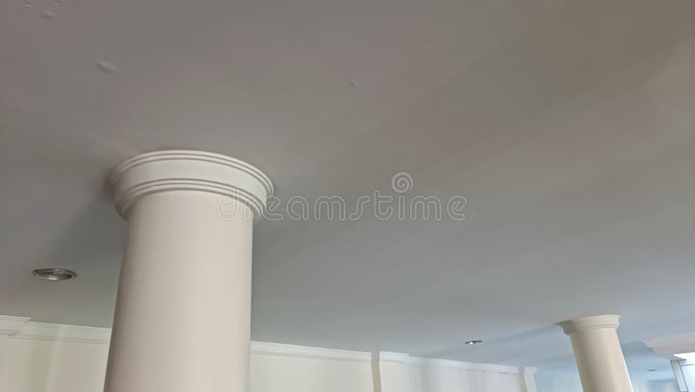 A White Ceiling with a White Pillar in the Middle Stock Image - Image ...