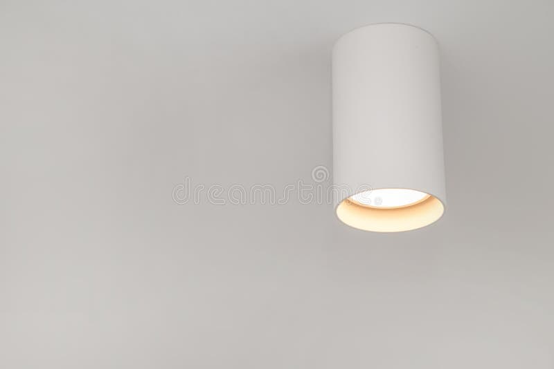 White Ceiling Spot Lamp Tube-shaped Stock Image - Image of isolated ...