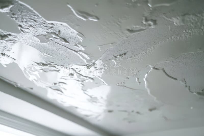 Damaged Ceiling with Peeling Paint from Water Leak Stock Illustration ...