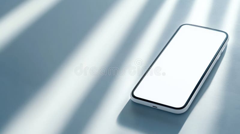 A White Cell Phone with a Blank Screen on Top of it, AI Stock Image ...