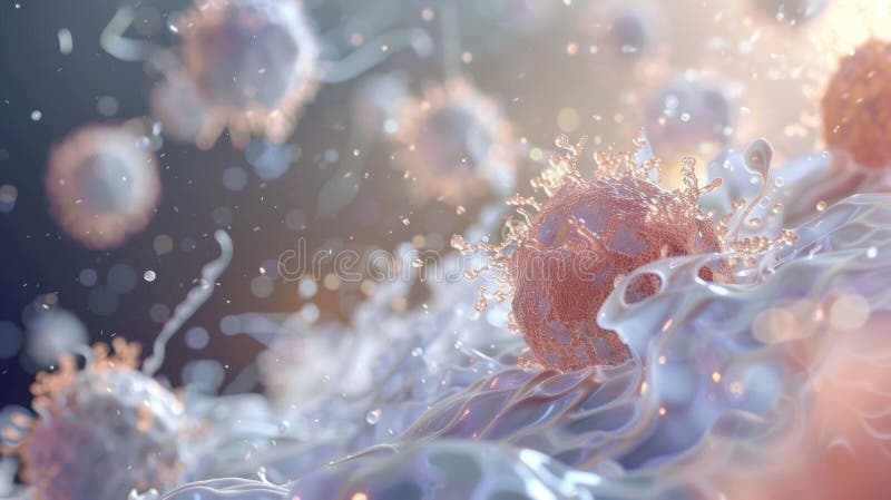 White Cells in Action Breaking Down and Digesting Foreign Particles ...