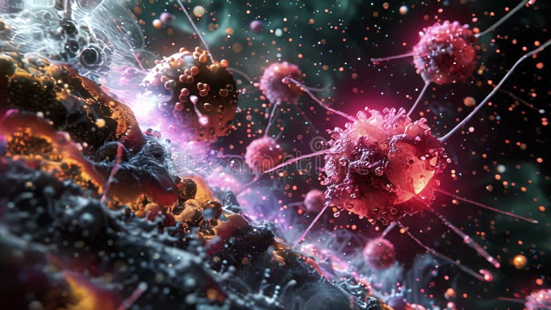 White Cells in Action Breaking Down and Digesting Foreign Particles ...