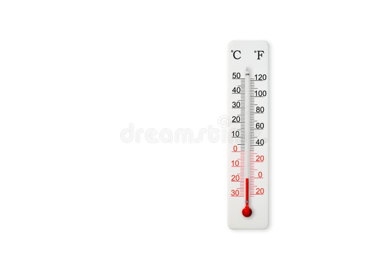 White Celsius and Fahrenheit Scale Thermometer Isolated on White ...