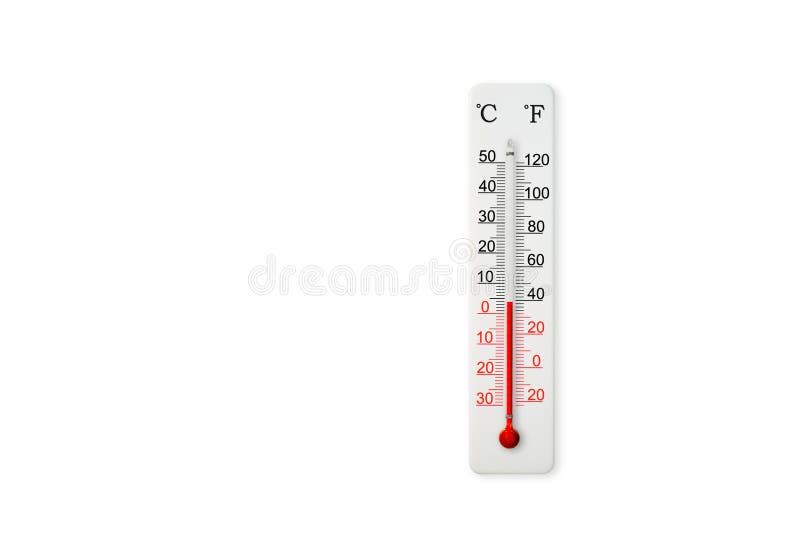 White Celsius and Fahrenheit Scale Thermometer Isolated on White ...