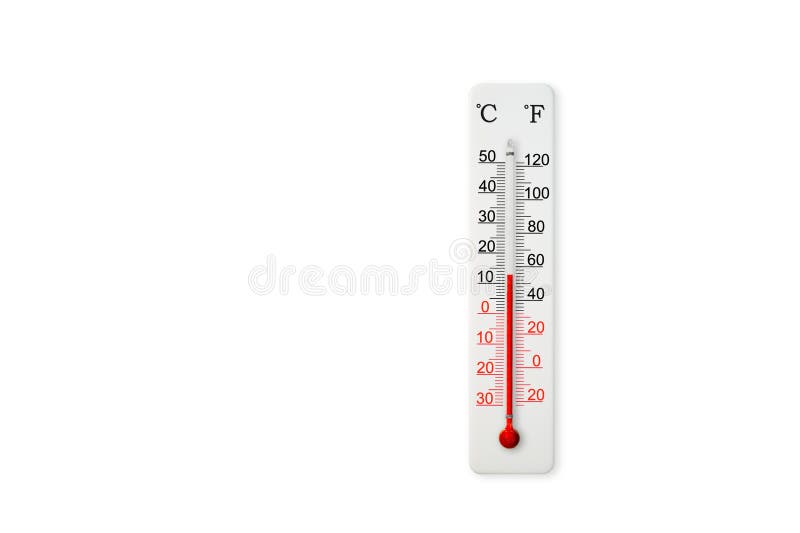White Celsius and Fahrenheit Scale Thermometer Isolated on White ...