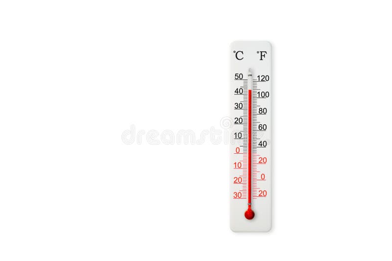 White Celsius and Fahrenheit Scale Thermometer Isolated on White ...