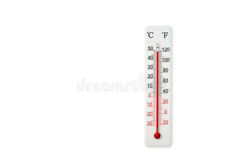 White Celsius and Fahrenheit Scale Thermometer Isolated on White ...