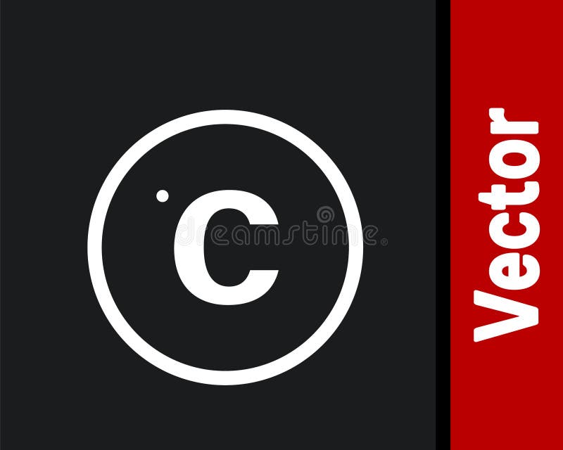 White Celsius Icon Isolated on Black Background. Vector Stock Vector ...