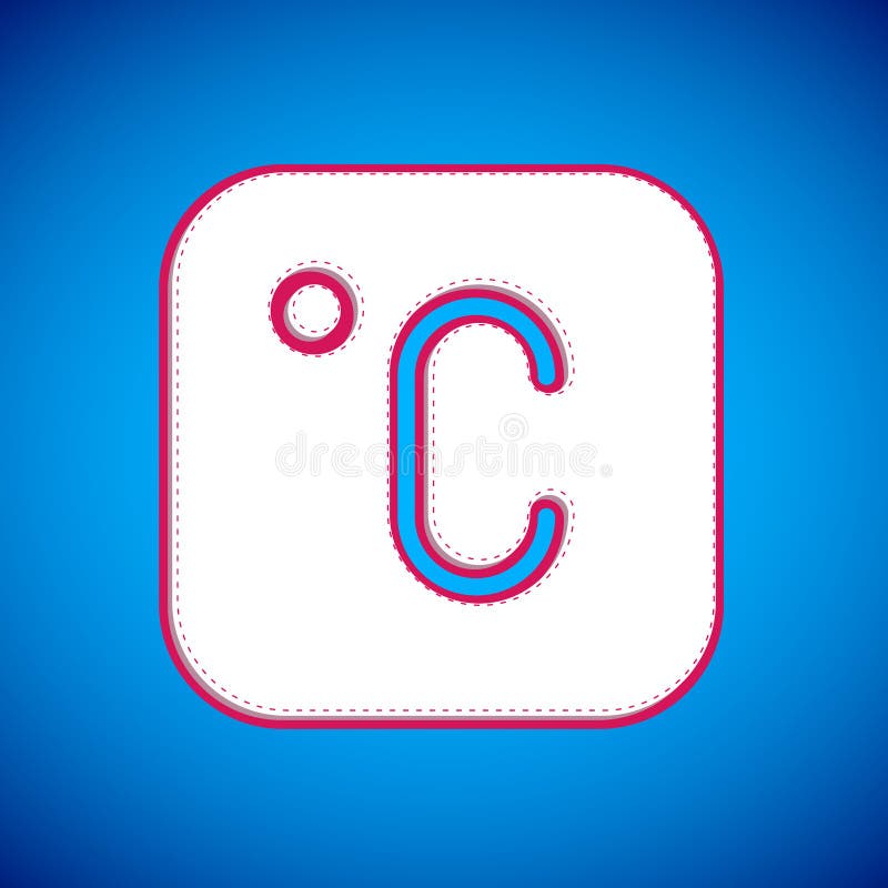 White Celsius Icon Isolated on Blue Background. Vector Stock Vector ...