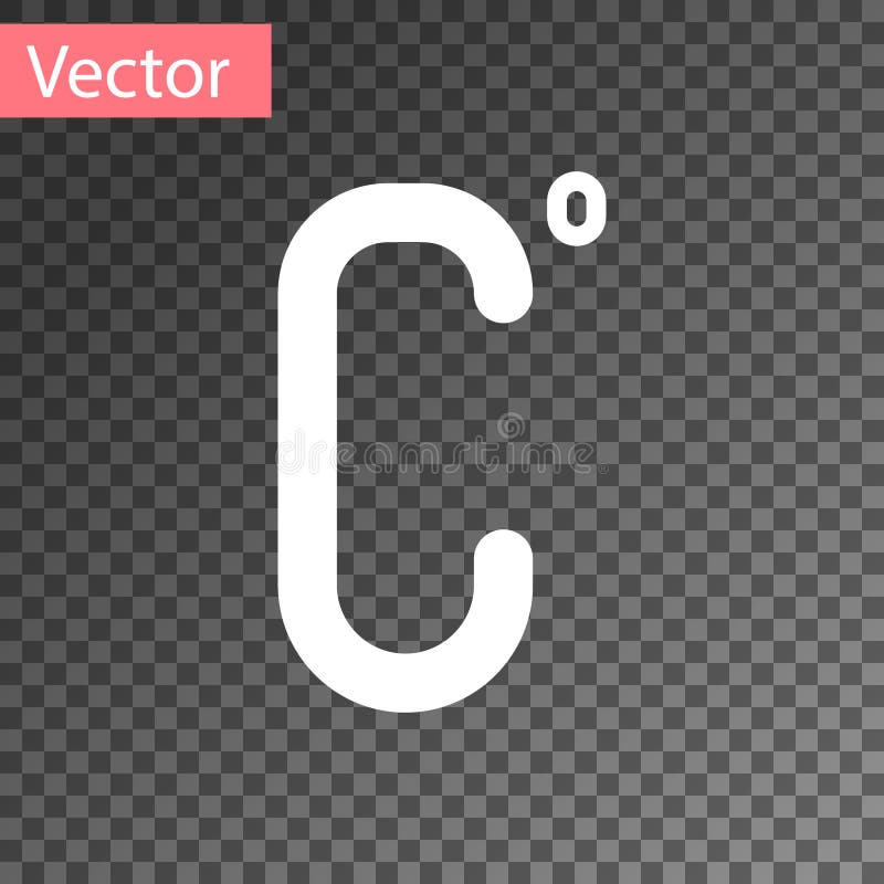 White Celsius Icon Isolated on Black Background. Vector Illustration ...