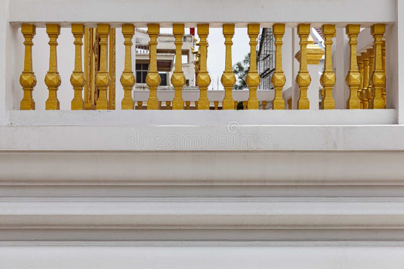 White Cement Fence in Thai Temple Style Stock Photo - Image of texture ...