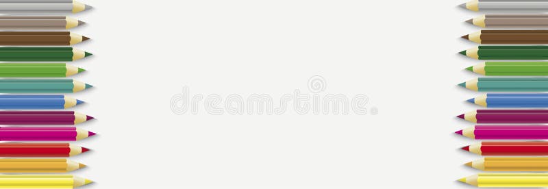 White Centre Header Colored Pencils Stock Vector - Illustration of ...