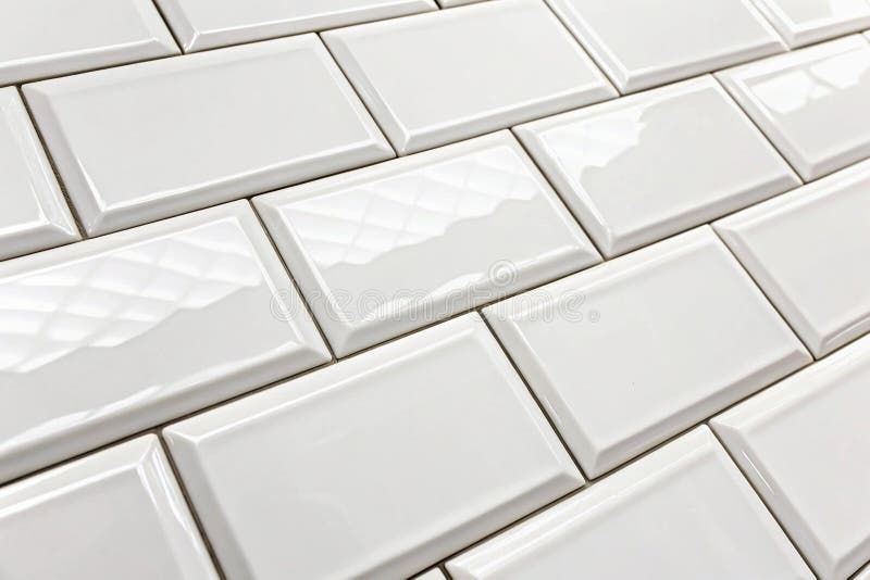 White Ceramic Bathroom Wall Tile Pattern for Background Stock ...