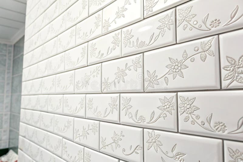White Ceramic Bathroom Wall Tile â€ Tiny Pattern for Interior Design ...