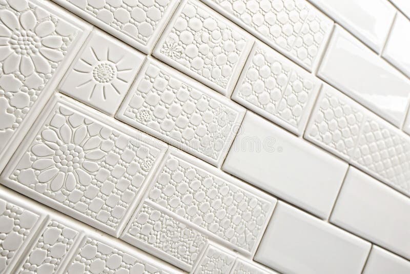 White Ceramic Bathroom Wall Tile â€ Tiny Pattern for Interior Design ...