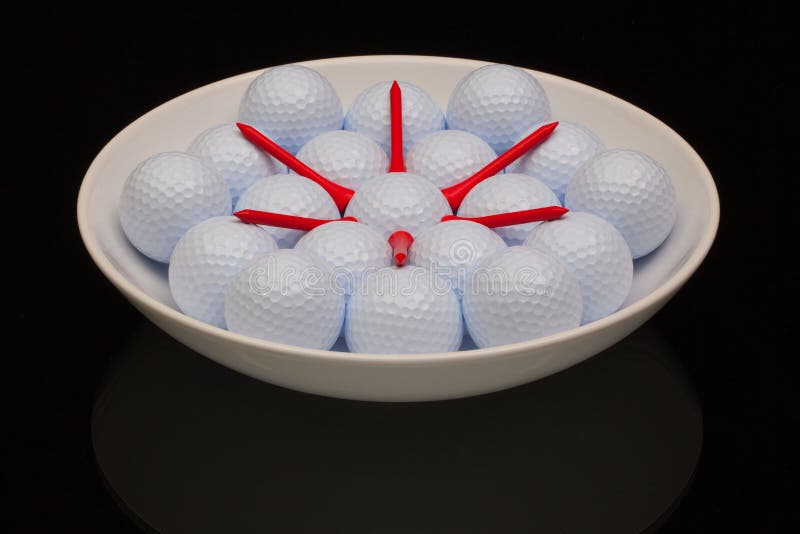 White Ceramic Bowl Full of Golf Balls Stock Photo - Image of objects ...