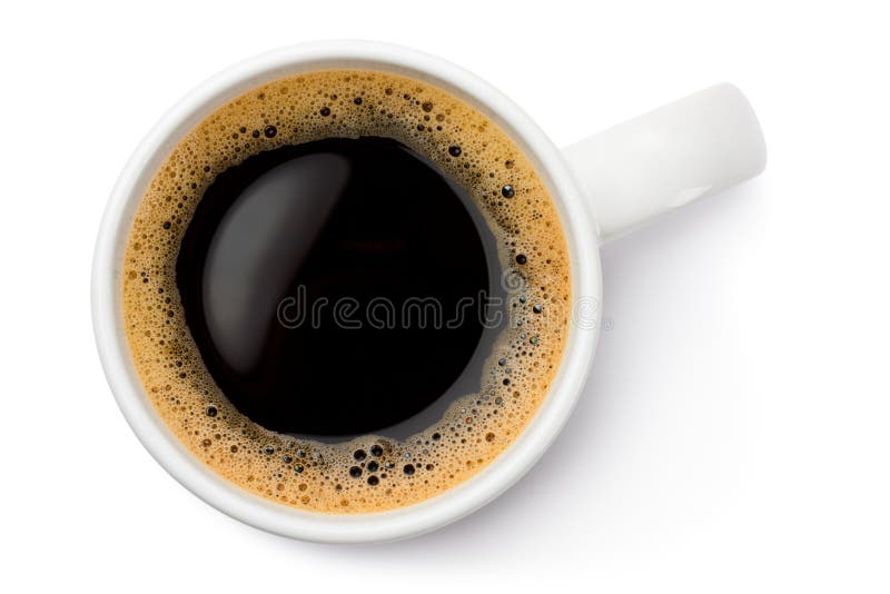 White Ceramic Coffee Mug. Top View Stock Image - Image of drink ...