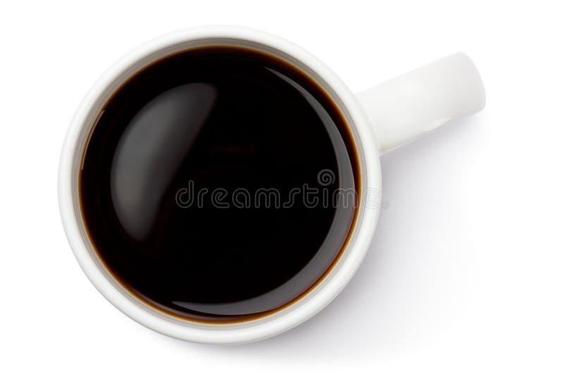 White Ceramic Coffee Mug. Top View Stock Image - Image of coffee ...