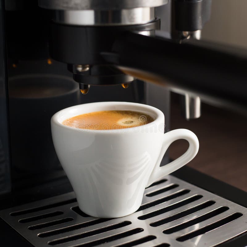 White Ceramic Cup of Fresh Espresso with Foam Stock Photo - Image of ...