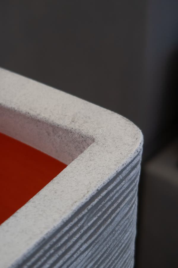 White Ceramic Flower Pot with Red Inner Surface Fragment Stock Image ...