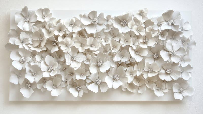 White Ceramic Flower Sculpture Wall Art Stock Illustration ...
