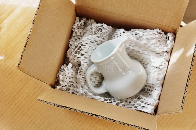 White Ceramic Jug in Cardboard Box Stock Image - Image of celebration ...