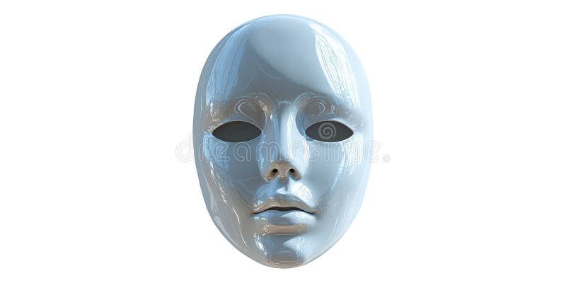 White Ceramic Mask Isolated on Transparent Background Stock Image ...