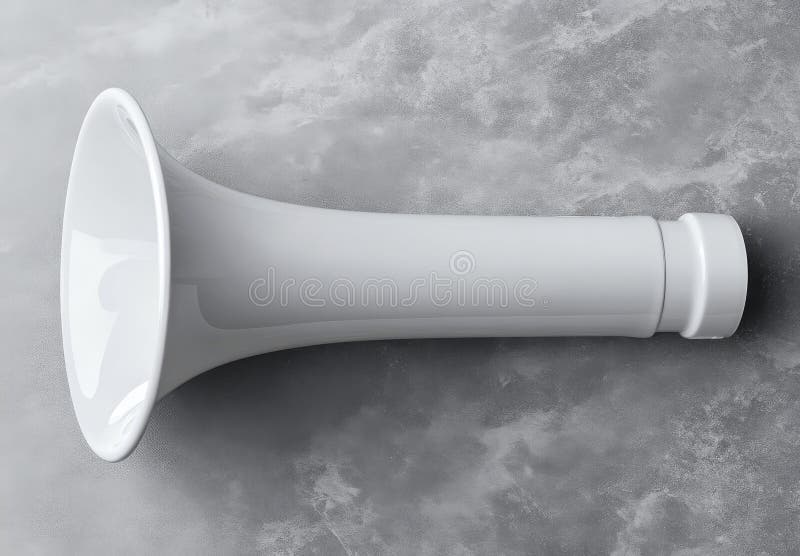 White Ceramic Megaphone on Gray Textured Background Stock Illustration ...