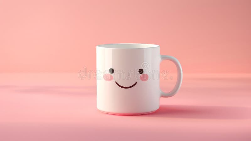 The Cute Smiling Mug.AI Generated Image Stock Image - Image of white ...