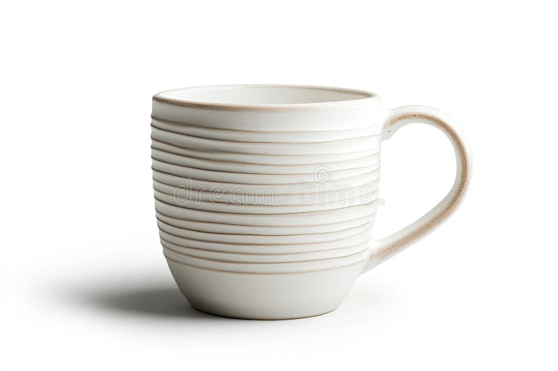 White Ceramic Mug with Horizontal Lines Design Stock Illustration ...