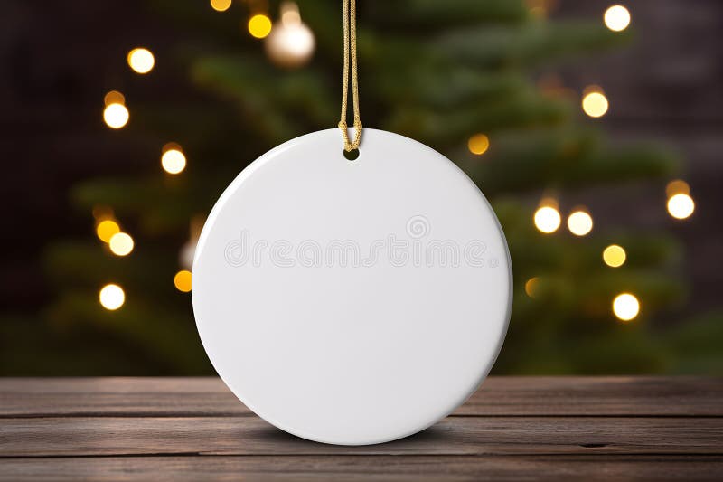 Blank Ceramic Christmas Ornament for Mock Up. Stock Photo - Image of ...
