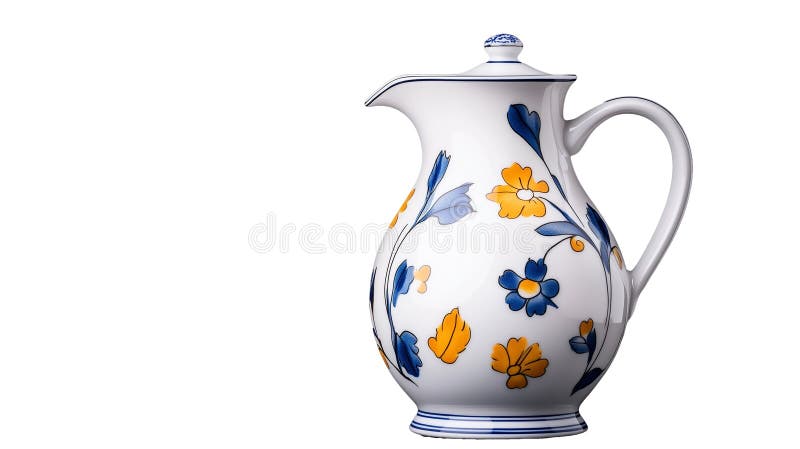 Classic White Ceramic Pitcher Blue Floral Pattern Stock Photos - Free ...