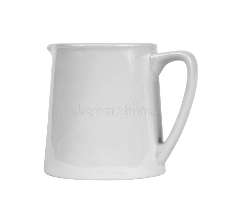 White Ceramic Pitcher Isolated Stock Photo - Image of breakfast, milk ...