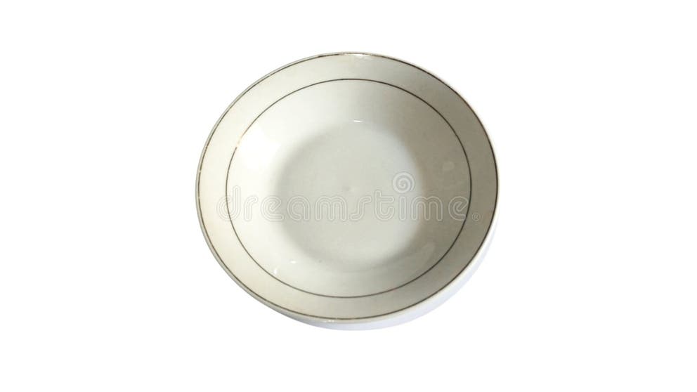 White Ceramic Plate Isolated on Table. Concave Dinner Plate Stock Photo ...