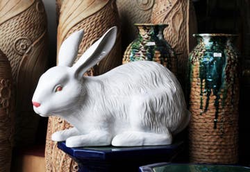 The white ceramic rabbit stock photo. Image of foshan - 5376660