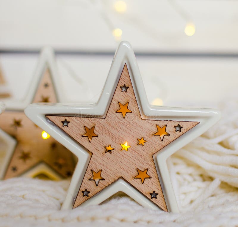 White Ceramic Star with Backlight Stock Photo - Image of holiday, happy ...