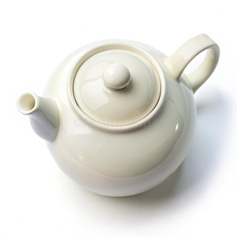 White Ceramic Teapot Top View Isolated Stock Illustration ...