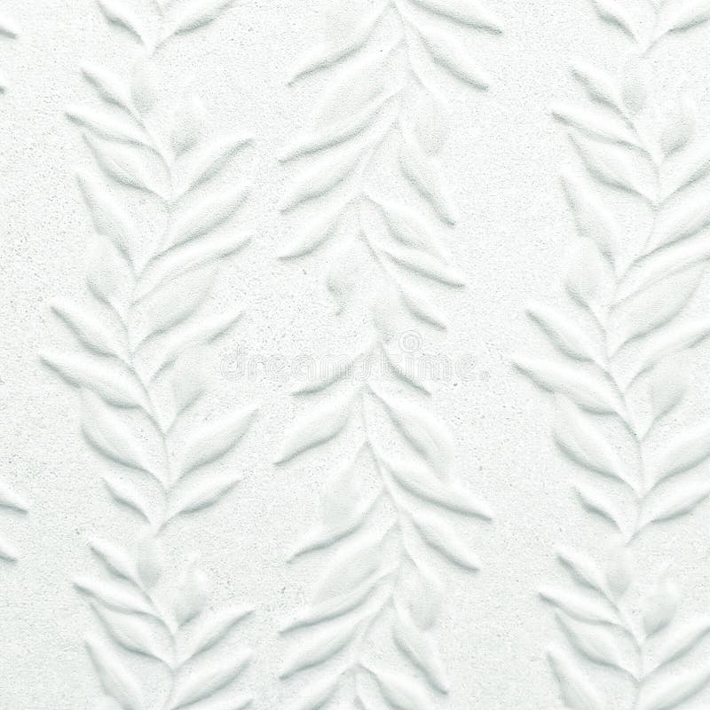 White Ceramic Tile with Leaves Pattern for Wall Decoration. Concrete ...