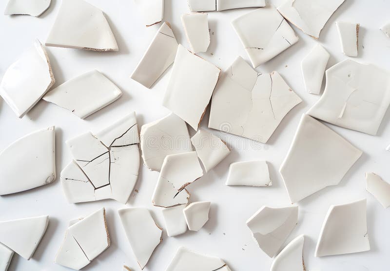 White Ceramic Tile Pieces Broken Background Stock Illustration ...