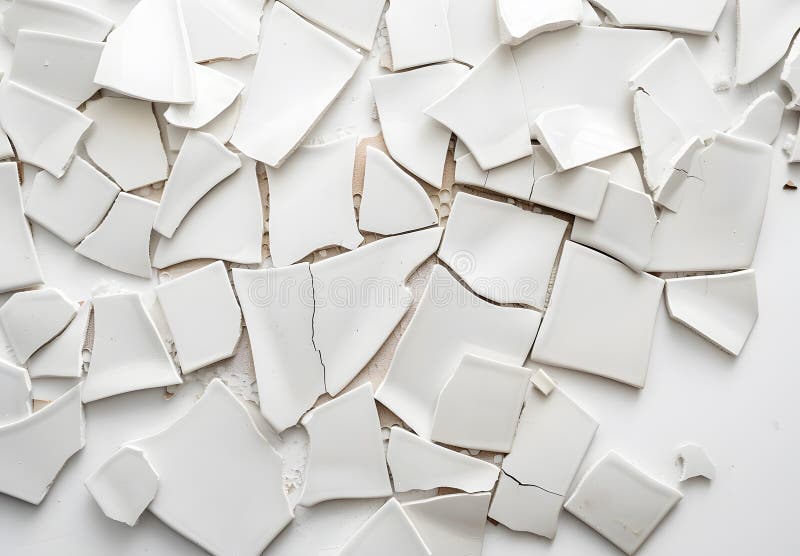 White Ceramic Tile Pieces Scattered on Background Stock Illustration ...