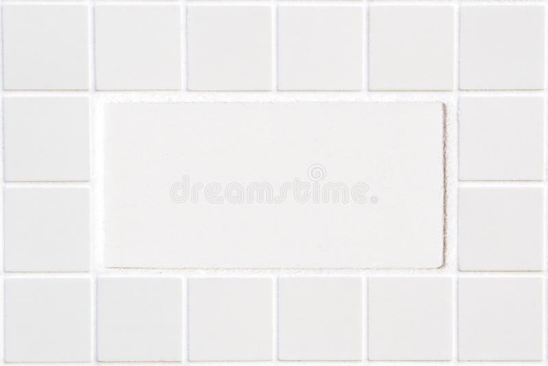 White Ceramic Tile with Squares in Rectangular Form Stock Image - Image ...