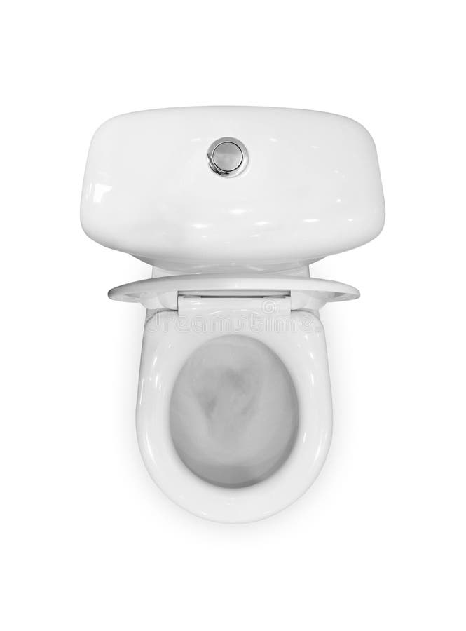 White Ceramic Toilet. Side View. Close Up Stock Photo - Image of ...
