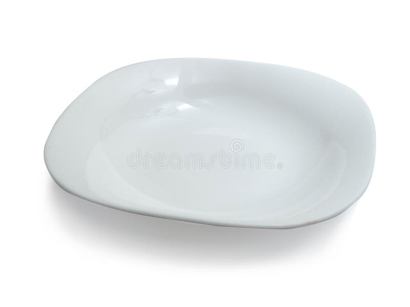 White Ceramics Plate Bowl Isolated Cut Out, Empty Tableware Mock Up ...