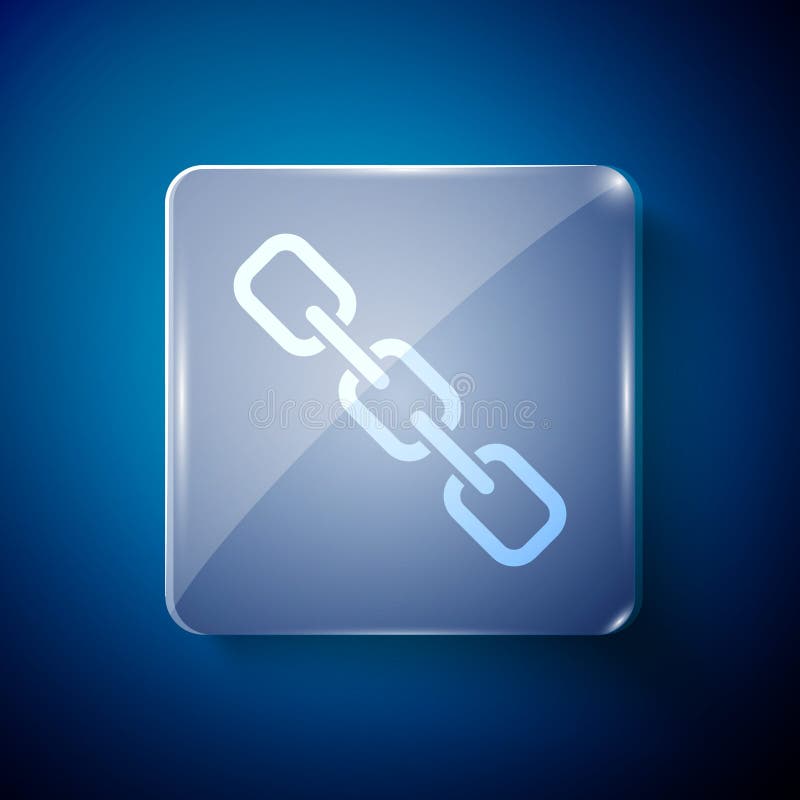 White Chain Link Icon Isolated on Blue Background. Link Single ...