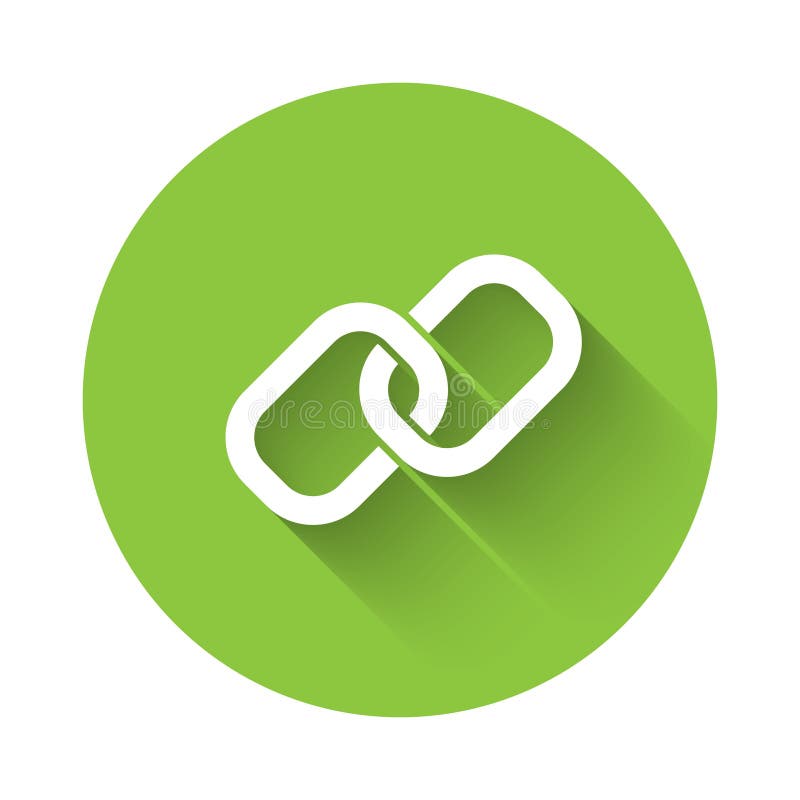 White Chain Link Icon Isolated with Long Shadow. Link Single. Hyperlink ...
