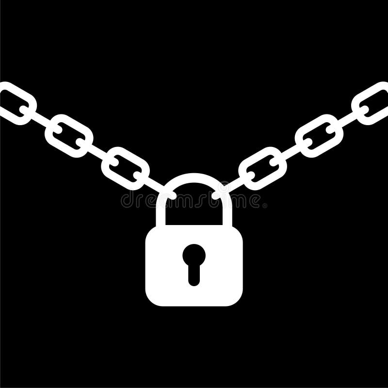 Chain Thick Line Icon or Logo, Color Set with Long Shadow Stock Vector ...